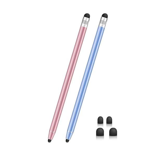 ピンク/ブルー(2パック)/-/-・Color:ピンク/ブルー(2パック)・?2 合 1 デザイン タッチスクリーン用のスタイラスペンは両端に 2 種類の異なるサイズのゴムチップが付いており、さまざまなニーズに対応できます。また、ペン先は指...