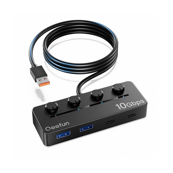 -/10G（2A2C)/QF01-00015・Size:10G（2A2C)・USB 3.2 高速データ転送｜最大10Gbps USB 3.2対応のUSBハブで、外付けSSD・HDD・USBメモリなどのデータ転送用途に最適。 大量ファイルのコ...