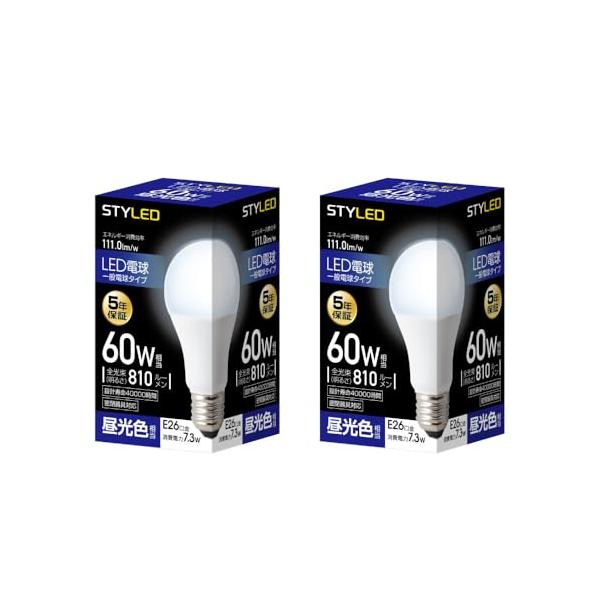 60W昼光色/2個/HA6T26D2・Color:昼光色PatternName:60W 2個・パッケージ個数:1・本体サイズ:直径60×高さ110mm・全光束:810lm(電球60W相当)/消費電力:7.3W・消費効率:111.0lm/W・...