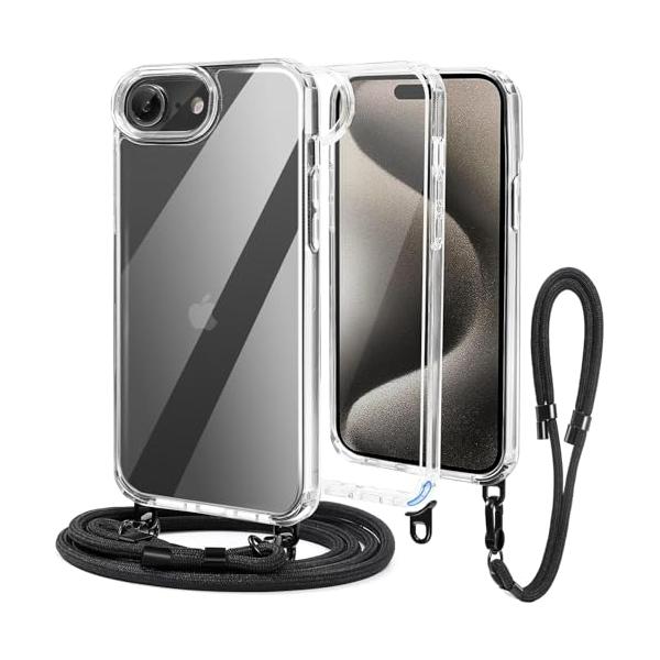 クリア/BiPhone 16e/iPhone 16e・Size:BiPhone 16e・ファッションデザイン＆多目的キャリーフックが外せてフツーのスマホケースにもなる、一台三役のクリアケース。不要なときは自由に取り外しできます。長いストラッ...