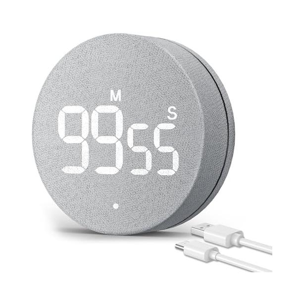 生地 グレー/適用されない/A9001・Color:生地 グレー・高精度デュアルタイマー外側のリングを回して、カウントダウンタイマー（デジタルアラーム付き）またはカウントアップタイマー（0〜99分）を設定できます。触覚フィードバックによる振...