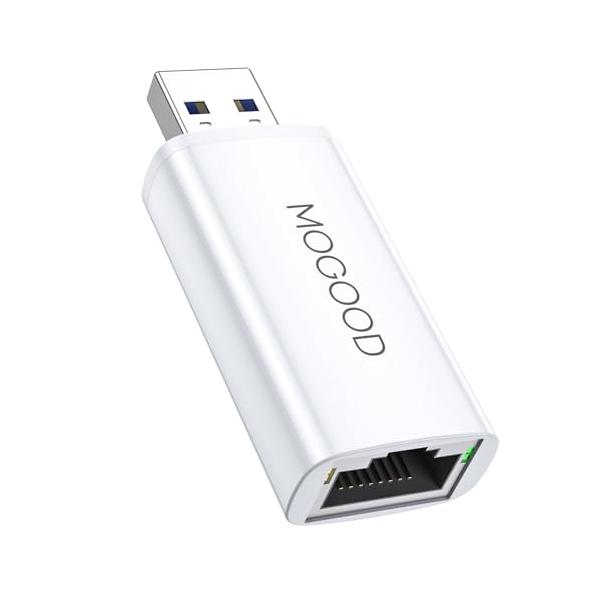 ホワイト/1000Mbps/Giga Type-A USB・パッケージ個数:1・高速USB 3.0アダプタMOGOOD USBイーサネットアダプタは1000 Mbpsまでのネットワーク速度をサポートし、10/100 Mbpsのネットワーク速...