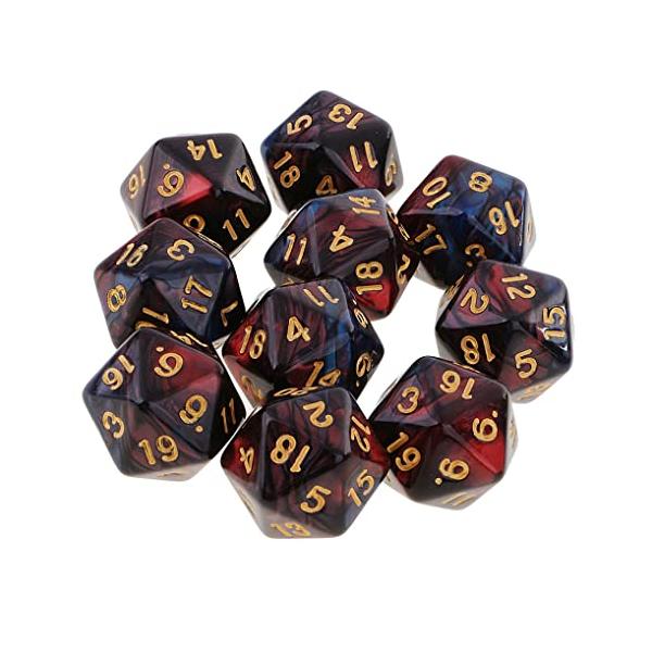 レッド ブルー/16mm/-・Color:レッド ブルー・10個 ダイス D20 サイコロ 20面ダイス 多面体ダイス・耐久性と耐久性のあるアクリル材質で作られています。・ダンジョンズアンドドラゴンズDND TRPG MTGダイステーブルゲ...