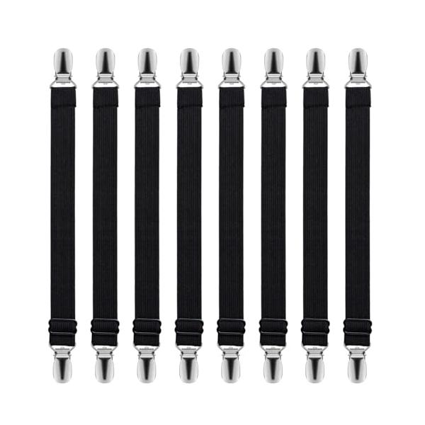 黒×8本黒×8本/黒×8本/-・Size:黒×8本・仕様幅：2cm　長さ：17cm〜50cm（クリップ部含む）　色：黒　数：8本入り・使いやすいそれを使用してシートをクランプし、両側のストラップを正しい長さに短くして、アイロン台カバー底部の...