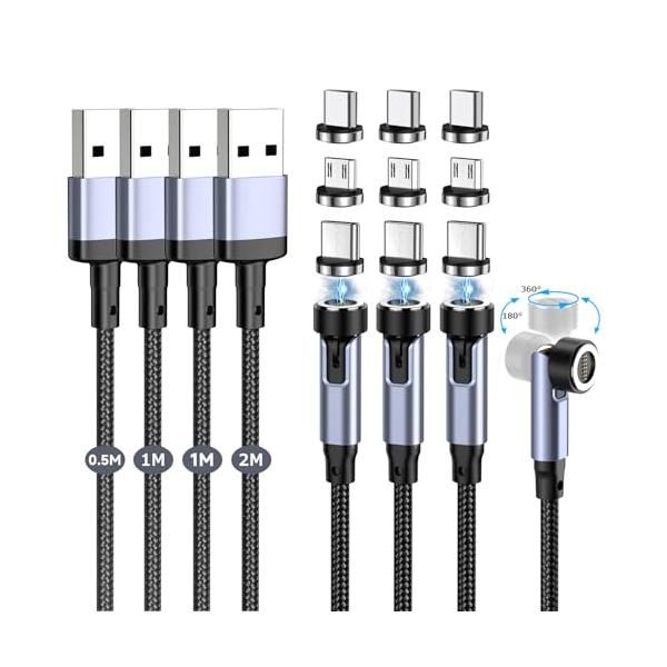 シルバー/小型/HYDOOD・Color:シルバー・?7ピンでデーター転送&amp;3A急速充電最新の7ピンマグネット充電ケーブルで、様々な設備が対応。USB-Cの場合、3A急速充電も対応できます。480Mbpsデーター転送も対応。・?54...