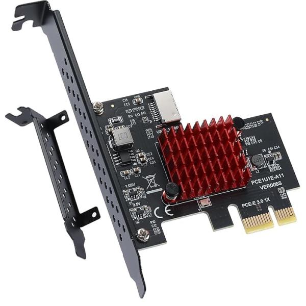 RED USB TO E/-/PCE1U1E-A11・Color:RED USB TO E・パッケージ個数:1・PCIE USB 3.1 GEN2 Type-E 拡張カード、10Gbps PCI Express 3.0 1X to 20Pi...