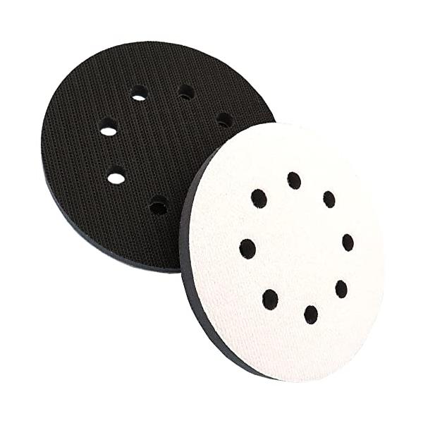 パッケージ個数:1・セット内容：5' 8穴研磨パッド ※2 サイズ：直径125mm 厚さ12mm・効果的なクッショニング：クッション機能のあるスポンジ素材は、製品の振動によるダメージを効果的に軽減し、曲面研磨用にフィットし。独特の柔らかいス...