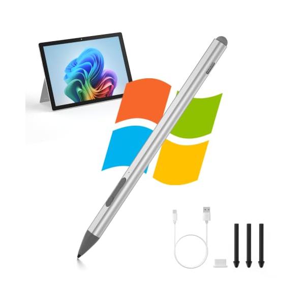 シルバー/-/-・Color:シルバー・圧倒的互換性＆即座に使える簡単設計本製品はMicrosoft Surface Penとして、Surface Pro 12/11/10/9/X/8/7/6/5/4/3をはじめ、Surface Lapto...