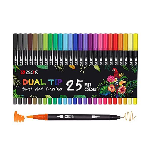 水性25色カラー/-/-・Color:25色カラー・??厳選された豊富な25色の水性ペン25色入っている細字と太字両用カラーペンセット！発色が鮮やかでインキの量が多く、芸術的な方、DIY好きな方必見の、新発想アイテムです。乾燥が早く、手が汚...