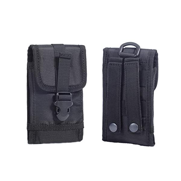 ブラック/-/-・Color:ブラック・素材スマホ ホルスターはナイロン素材を使用。 裏地にはソフトなポリエステルを使用し、携帯電話への摩擦や傷を軽減します.・最大サイズ：17.5x9.5x2cm。調整なバックルストラップを備えたコンパクト...