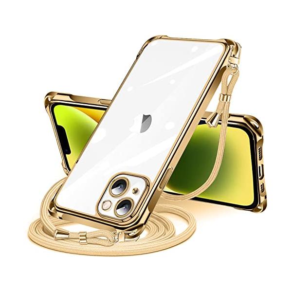 クリアゴールド/iPhone 14/8294831622735・Size:iPhone 14Color:ゴールド・対応機種本機によって精密に設計に基づいて、細かいところにもちょうどよく、穴位置も正しく、すべてのスピーカー、ポート、ボタンは使...