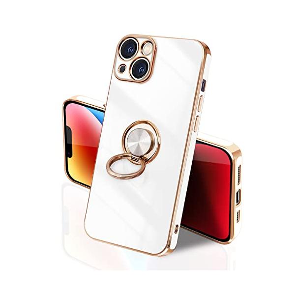 ホワイト/iPhone 14/iPhone 14・Size:iPhone 14Color:ホワイト・対応機種&amp;高品質のTPU素材iPhone 14（6.1インチ）用 リング付き ケース。ご希望の商品、カラー、対応機種を十分ご確認の上...