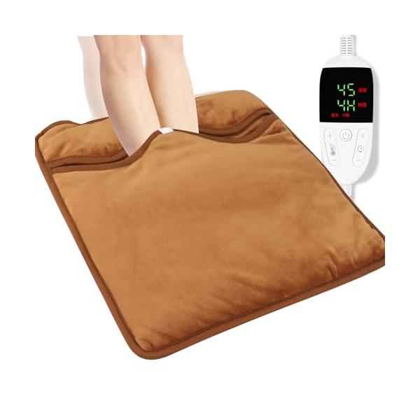 茶色/42cm*42cm/-・Color:茶色・???? 2025新登場！8段階温度調節・6段階タイマー設定BILIWALの足温器をは過熱保護機能付きの新型炭素繊維発熱芯を採用しており、8段階の温度調節と6段階タイマー調節機能付き、20秒で...
