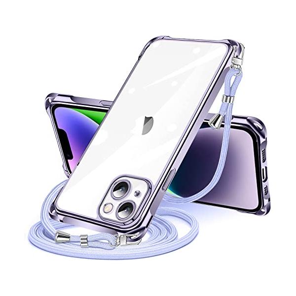 クリアパープル/iPhone 14/-・Size:iPhone 14Color:パープル・対応機種本機によって精密に設計に基づいて、細かいところにもちょうどよく、穴位置も正しく、すべてのスピーカー、ポート、ボタンは使いやすいです。（ご注意：...