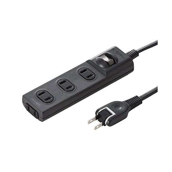 4個口ブラック/2m/TAP-TSH42SWBKN・Color:ブラックSize:2mStyle:4個口・パッケージ個数:1・定格容量:15A・125V(1500Wまで)・電源コード:2m・プラグ仕様:2P・スイングプラグ(トラッキング火災...