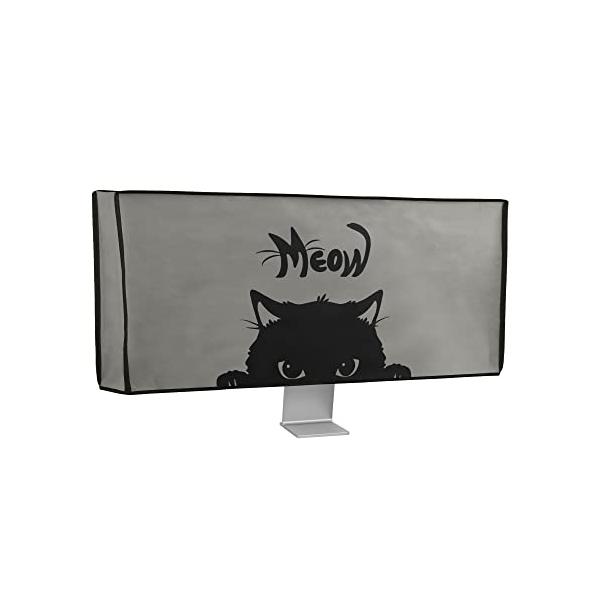 キュートな猫 グレー / 黒色/34-35モニター/49780.03・パッケージ個数:1・互換性: 34インチから35インチのモニター対応 使用上の注意: カバーはゆるく装着してください。カバーを着けたまま画面を起動させないでください。・ホ...