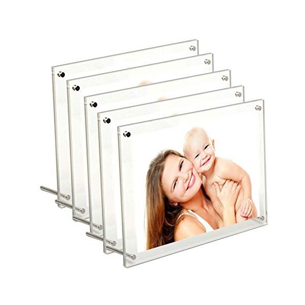 シンプル透明/ポストカード用 *5枚/-・Size:ポストカード用 *5枚・パッケージ個数:1・1.製品仕様厚さ3mm+3mmのアクリル写真フレーム，収納写真サイズ：102*153mm、適用紙サイズ：ポストカード用，額外寸法：135*185...