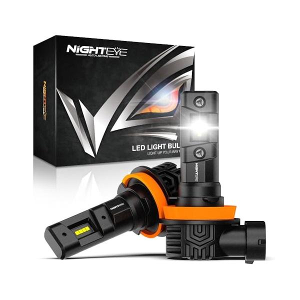 H11/H8/H9/H16ブラック/小/H11/H8/H16/H9・Style:H11/H8/H9/H16・パッケージ個数:1・『簡単に取り付け』NIGHTEYE ファンレス H11 led ヘッドライト製品はledサイズ問題は解決し、ソケ...