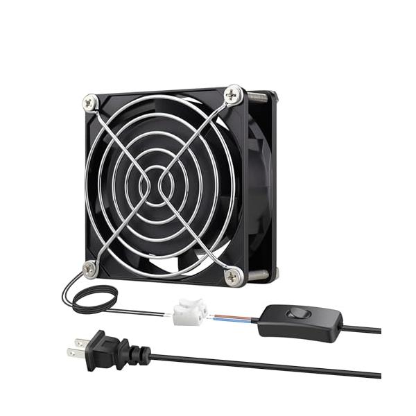 インダストリアルBlack/80x25mm/-・Size:80x25mm・?小型 AC ファン: 80mm (L) x80mm (W) x25mm (H) /3.15in (L) x3.15in (W) x0.98in (H)・?パラメータ...