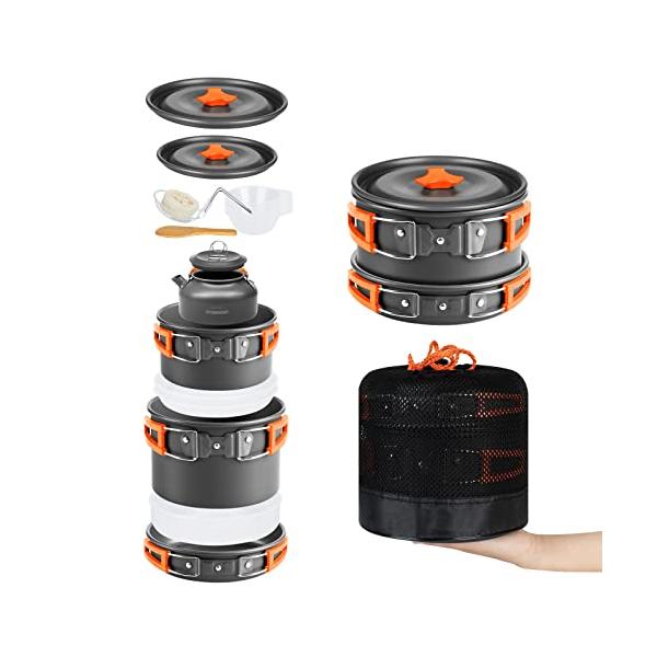 DS-508クッカーセット/-/-・Color:DS-508クッカーセット・製品仕様材質:アルミニウム合金　重量:約1580g　大鍋：直径19cm×高さ12.2cm　中鍋：直径16.6cm×高さ8.9cm　フライパン：直径19.5cm×高さ...