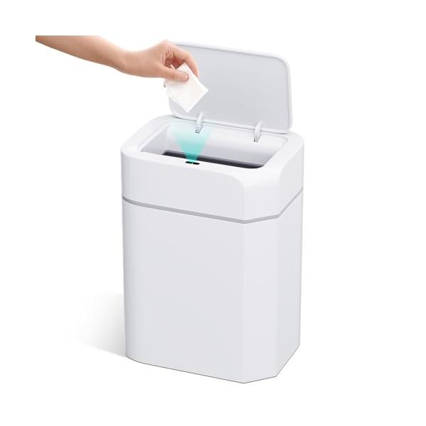 ホワイト/17.5cm x 23.2cm x 31.5cm/-・高感度センサー&amp;自動開閉自動開閉ごみ箱は高感度センサー内蔵、センサーの上から15-20cmの範囲内に感知でき、0.1ｓのうちに蓋が迅速に自動的に開いて、5秒ぐらい離れる...