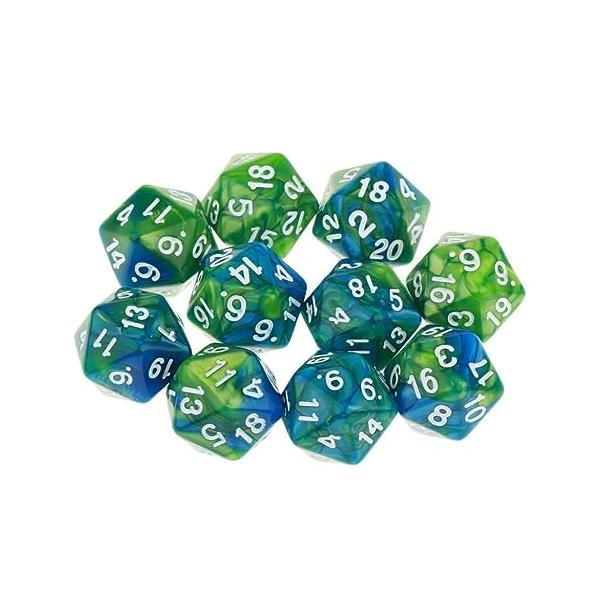 ブルー グリーン/16mm/-・Color:ブルー グリーン・10個 ダイス D20 サイコロ 20面ダイス 多面体ダイス・耐久性と耐久性のあるアクリル材質で作られています。・ダンジョンズアンドドラゴンズDND TRPG MTGダイステーブ...
