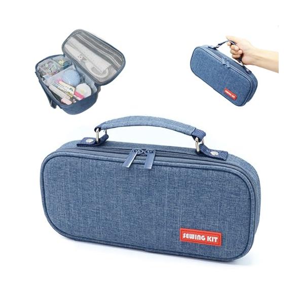 blue/-/-・Color:blue・高品質なセット裁縫道具セットは6個の糸巻き、異なる色の裁縫需給を満足できる。長さも十分、耐久性よい。20cmの定規、はさみ、自動巻メジャー、指ぬき、糸通し、リッパー、ニッドルセット、糸切り，針山等様々...