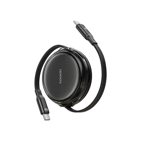 両引きタイプ 巻取り式ケーブルブラック/ケーブル長約95cm/TQ-X94C2・Color:ブラック・最大100Wの出力を実現従来の60Wから最新の100Wへと大幅にアップグレード！これにより、さまざまなデバイスをより迅速かつ効率的に充電で...