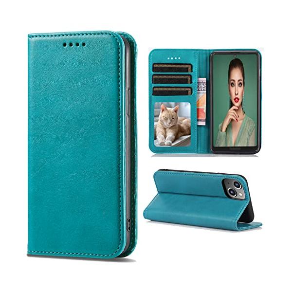 手帳型ターコイズ/For iPhone 13/For iPhone 13・Size:For iPhone 13Color:ターコイズ・対応機種: iPhone 13 用手帳型ケース (6.1 インチ対応）・?素材改良本商品の外部カバーは牛革...