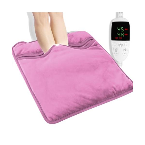 42*42cm・8段階温度調節・ブライトピンク/-/-・Color:42*42cm・8段階温度調節・ブライトピンク・???? 2025新登場！8段階温度調節・6段階タイマー設定BILIWALの足温器をは過熱保護機能付きの新型炭素繊維発熱芯を...