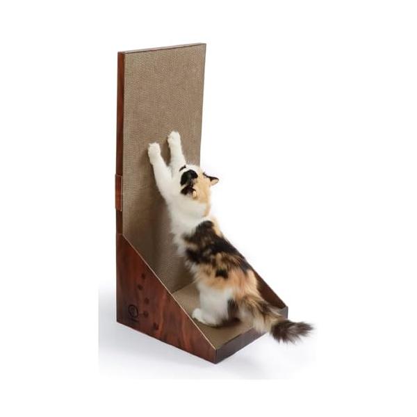 a) 通常タイプダークブラウン/b) ラージ/4582725980103・Color:ダークブラウンSize:b) ラージ・パッケージ個数:1・簡単組み立て&amp;強力粘着テープでしっかり補強・もっと! 立ち上がってのびのびとつめとぎでき...