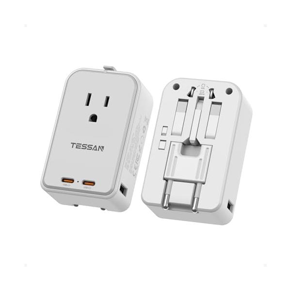 (45W)C/BF/O/Aタイプグレー/(45W)2USB-A+2USBC/NT010-US・Color:グレーSize:(45W)2USB-A+2USBC・一台五役海外 変換プラグ2個のUSB-Cポートと2個のUSB-Aポート及び1個のA...