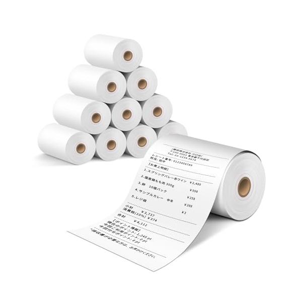 白/10巻入58mm幅×40mm外径×12mm内径/-・Size:10巻入58mm幅×40mm外径×12mm内径・商品仕様レジロール 感熱紙のサイズ：紙幅58mm×外径40mm×シャフト内径12mm、紙厚65ミクロン。入り数：10巻入、5巻...