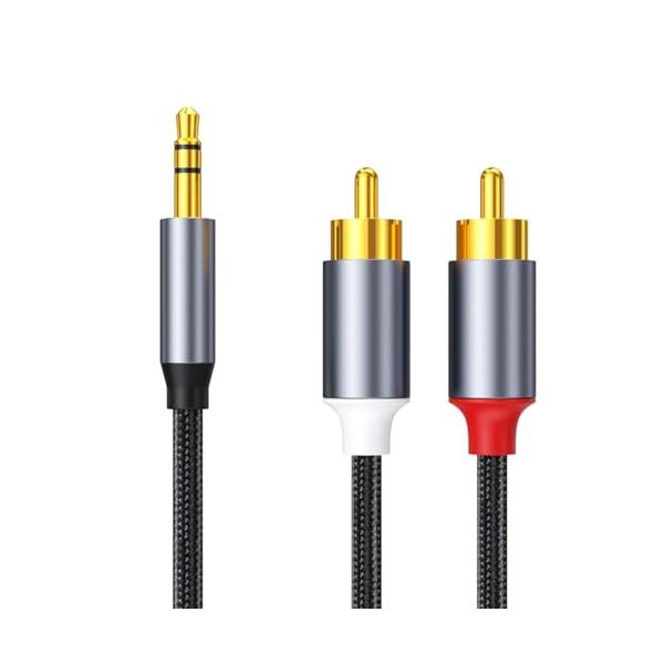 -/RCAケーブル 3.5mm（1.5m）/-・パッケージ内容3.5mmオス - 2RCAオス 1.5M，スピーカ、アンプ、テレビ、タブレット、スマートフォン、自動車、その他のRCA対応デバイスに接続するのに最適です。・高音質3.5mmステ...