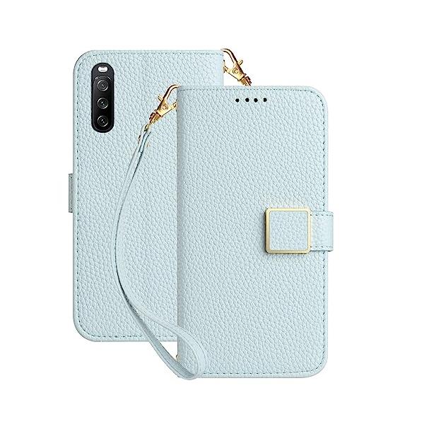 財布型アイスブルー/Xperia 10 II/-・Size:Xperia 10 IIColor:アイスブルー・対応機種Xperia 10 II (SOV43 SO-41A) (6.0)専用！対応機種を間違いないようにご購入お願い申し上げます...