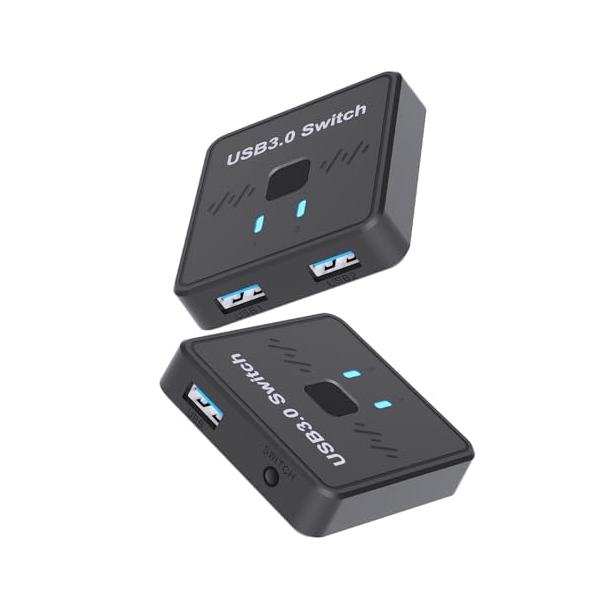 USB3.0Black/-/-・Style:USB3.0・パッケージ個数:1・2台のPCで複数のデバイスを共有： 2入力1出力 USB 切替器は、キーボード、マウス、プリンタ、ウェブカメラなど、2台のUSBデバイスを共有する2台のPCでをサ...