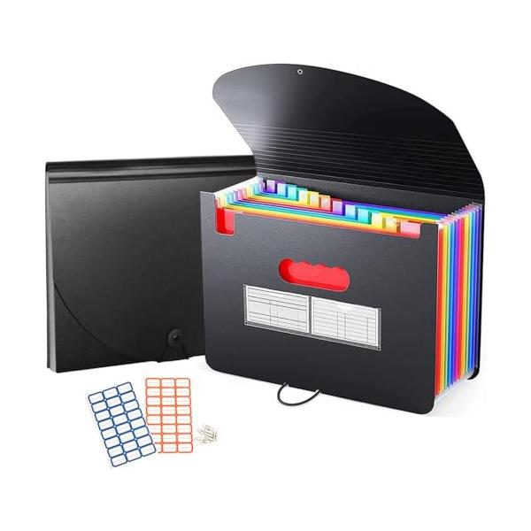 アコーディオンブラック/13ポケット/-・Color:ブラックSize:13ポケット・ドキュメントファイルA4 - 商品説明13ポケットドキュメントファイル（約1500枚収納）＋10本ゼムクリップ ＋2枚ラベルシール；25ポケットは（約30...