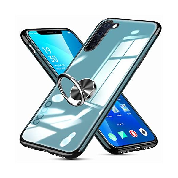 クリアブラック/OPPO Reno3 A/-・Size:OPPO Reno3 AColor:ブラック・対応機種Mnunjiajia 対応 OPPO Reno3 A 用の 機能性後ろに付いているフィンガーリングはスタンド機能はもちろん、滑りに...