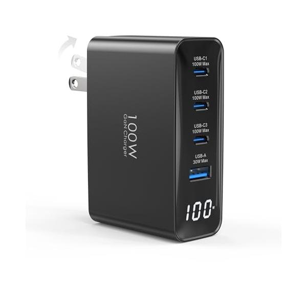 ブラック/単品/RCE-10002・Size:単品Color:ブラック・パッケージ個数:1・4 IN 1 PD充電器TOPADREはハイパワー充電器専門の会社；4ポートを搭載、様々なデバイスの充電ニーズに対応できるPD充電器です。USB-C...