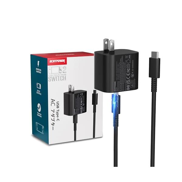 Switch 2 充電器/-/-・Color:Switch 2 充電器・急速充電Power Delivery（PD）規格を搭載し、最大 60W で急速充電対応！switch 2本体であれば、わずか2時間で満充電です。コンパクトなボディで持ち...