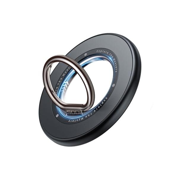 ブラック/-/ブラック・Model:ブラック・?両面マグネット式従来の片面磁石と比べて、両面磁力なので、スマホをMagSafe式車載ホルダー、冷蔵庫、テーブル、洗濯機、ジム設備、更に車体などあらゆる磁性物に取り付けます。（??ご注意：ホルダ...