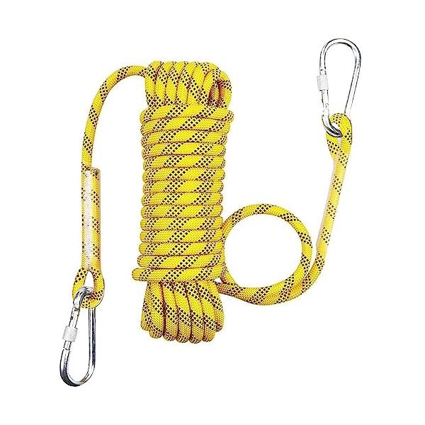 滑り止めイエロー/10M/-・Size:10MColor:イエロー・商品仕様素材: 100%ポリエステル　ロープ直径:6mm　長さ:10M/20M/30M(伸ばした状態) パッケージ内容：ロープ*1　ロックカラビナ*2 耐荷重 700kg・...