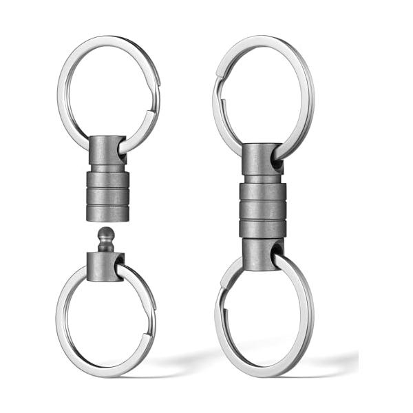 カジュアルグレー*2個/-/-・Color:グレー*2個・?チタン素材軽くてわずか9gでも耐荷重が10Kg以上です。チタン合金で作られ、アレルギーを起こさなく、耐食性が強く、サビにくく、丈夫で長持ちします。・?鍵に簡単にアクセス取り外しなキ...