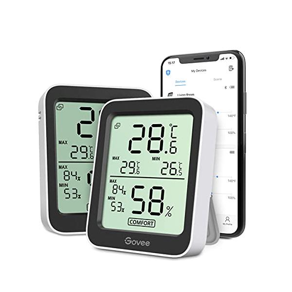 ブラック/small size/-・Size:small sizeColor:ブラックNumberOfItems:2・Bluetooth接続・遠隔確認Govee Bluetooth温湿度計は「Govee Home」アプリで温湿度を最大 80...