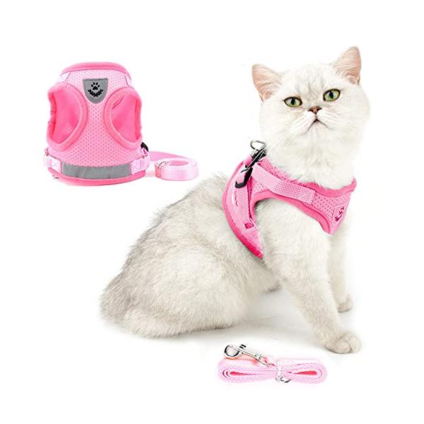 軽量ピンク/Mサイズ (x 1)/-・Size:Mサイズ (x 1)Color:ピンク・パッケージ個数:1・犬、猫、ウサギ、子猫、ウサギなどの小動物用のかわいいファッションハーネス・柔らかい、着心地がいい内側は柔らかいも通気性抜群メッシュク...
