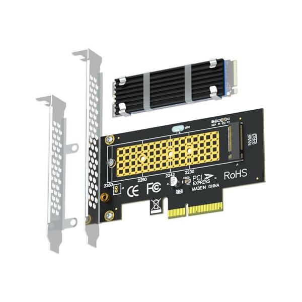 標準PA09-HS/-/PA09-HS・パッケージ個数:1・M.2 NVMe to PCIe 4.0 X4 変換アダプター:　マザーボードに1つのPCIe X4/X8/X16スロットをM.2 Key Mスロットに変換することは　このKey ...