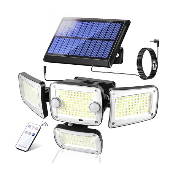?典的ホワイト/342個LED/CY-SOLED48・3000mAh大容量革新・342個超高輝度LED・4面発光・300°広範囲照明・IP65防水本屋外用ソーラーライトは、昼光色7000Kの超高輝度LEDチップ342個を搭載し、4面発光の角...