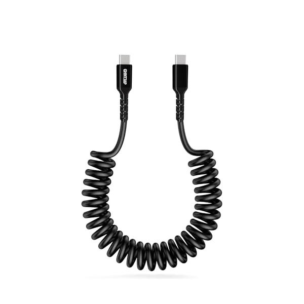 USB-C to C ブラック/USB-C to USB-C 0.4M-1.2M/-・Size:USB-C to USB-C 0.4M-1.2MColor:USB-C to C ブラック・??0.4Mから1.2Mまで伸縮TYPE C コイル...