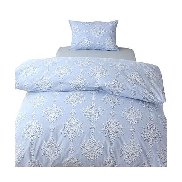 ダマスク柄 / ブルー/シングル/FF12117-76・Color:ダマスク柄 / ブルー・パッケージ個数:1・素材:綿100%・布団が入れやすい両サイドファスナー。カバーが筒状に開き、布団は通すだけの簡単仕様。・布団を留める部分は8ケ所ヒ...