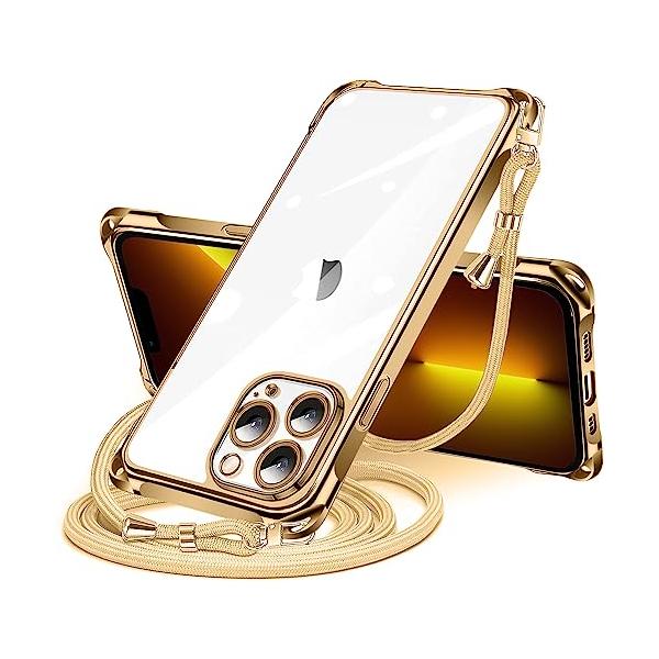 クリアゴールド/iPhone 13 Pro/-・Size:iPhone 13 ProColor:ゴールド・対応機種本機によって精密に設計に基づいて、細かいところにもちょうどよく、穴位置も正しく、すべてのスピーカー、ポート、ボタンは使いやすい...